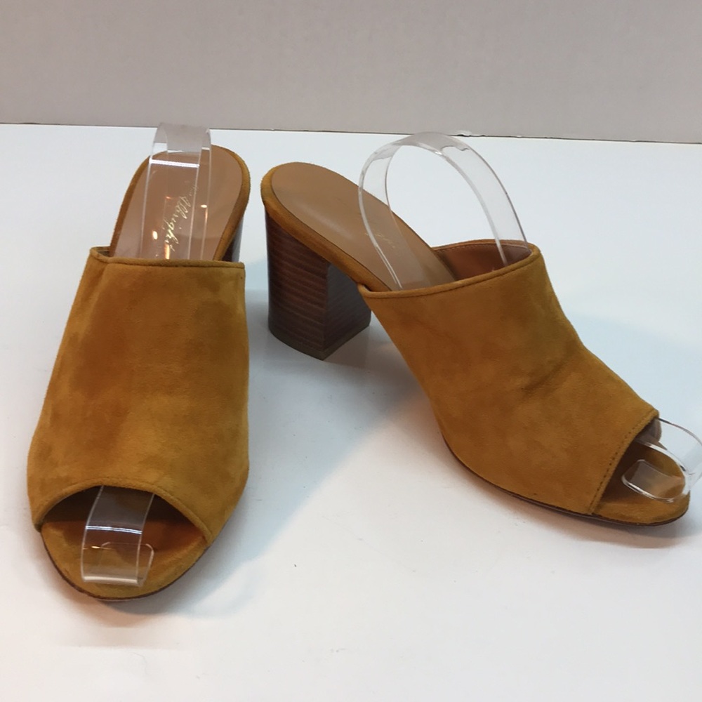 Miss Albright Anthropologie Marigold Suede Peep Toe M… - Gem